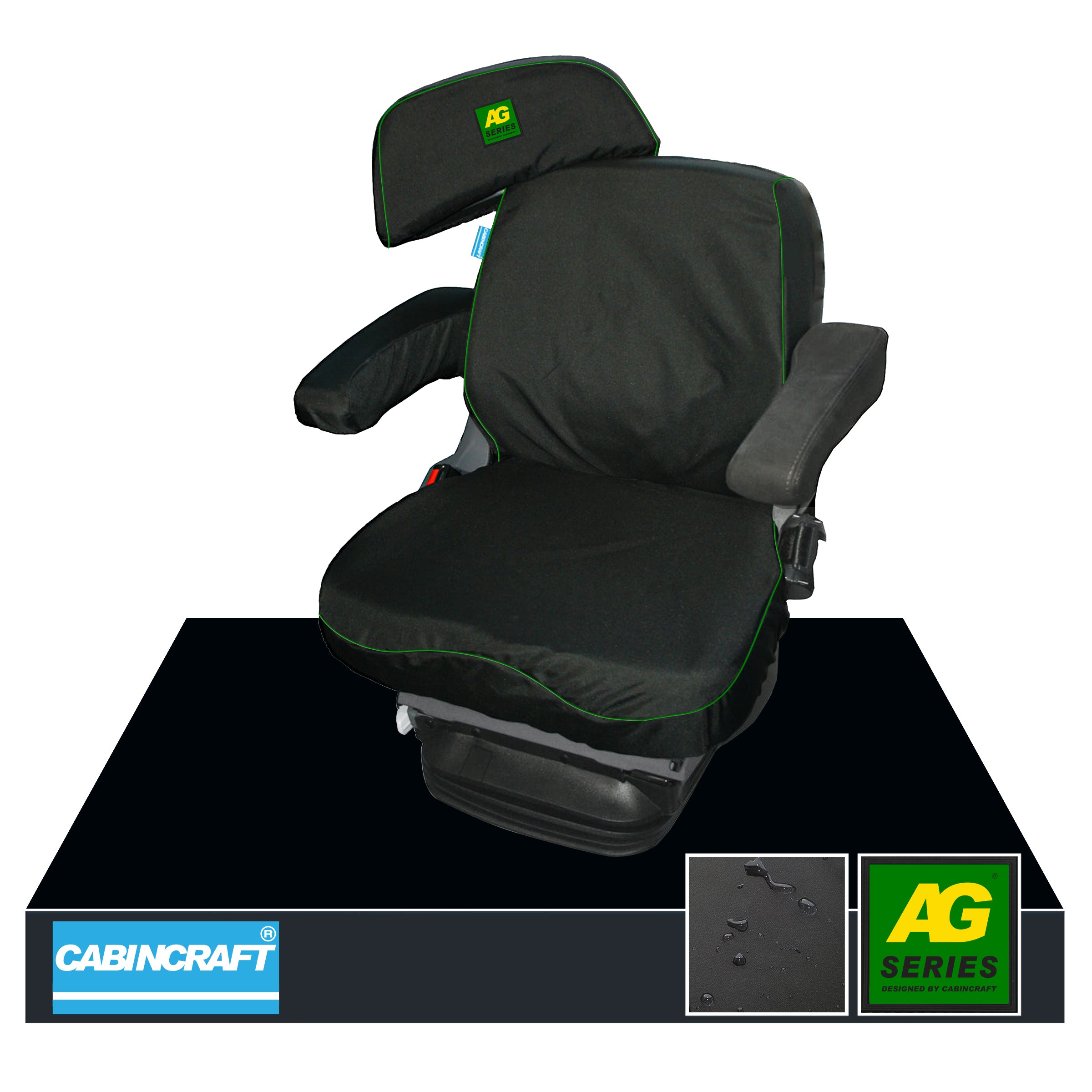 Cabincraft AG Series Waterproof Seat Cover Black Fits Grammer Maximo D ...